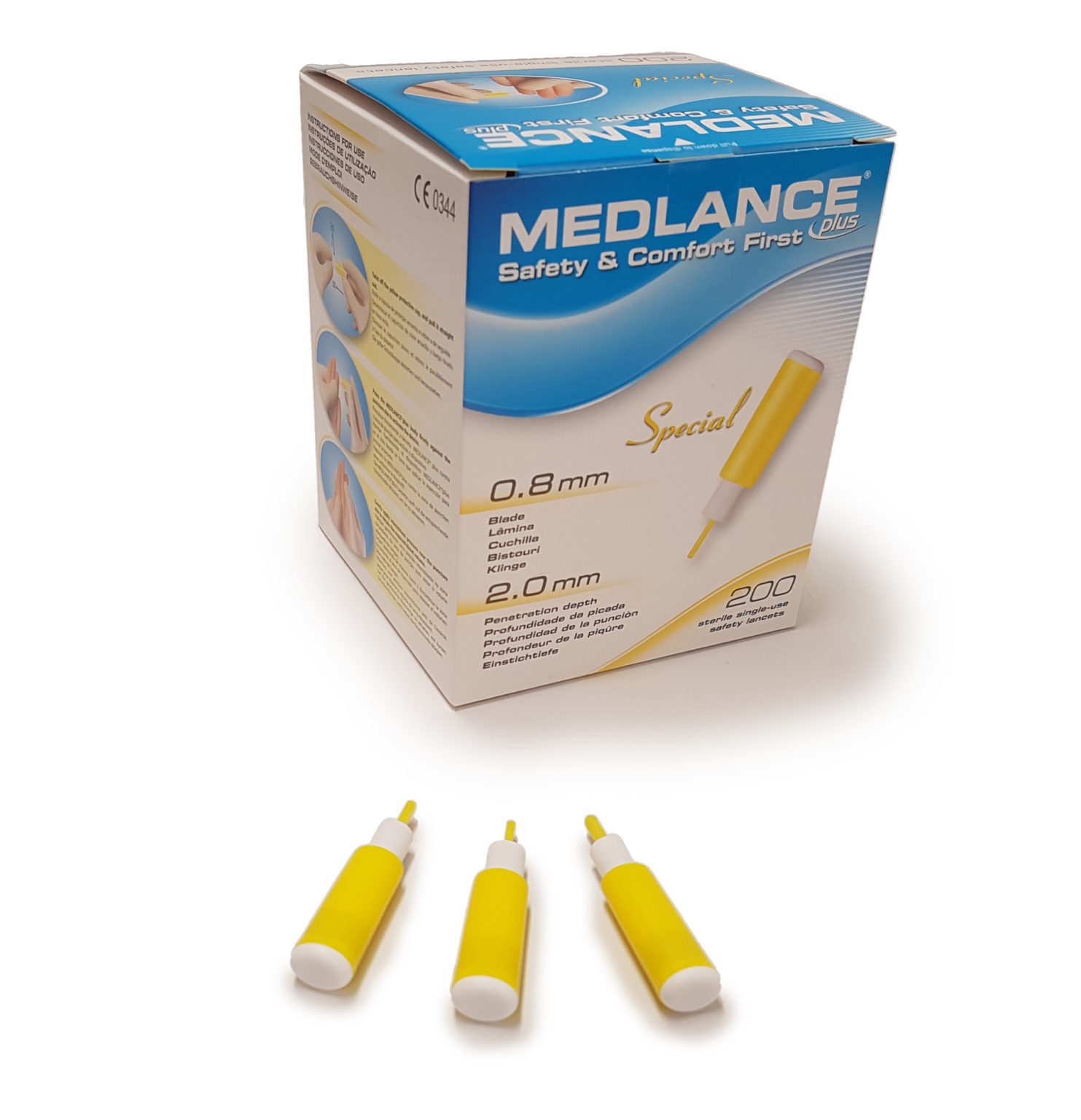 Medlance plus Special -turvalansetti, viilto 0,8 x 2,0 mm, keltainen ...