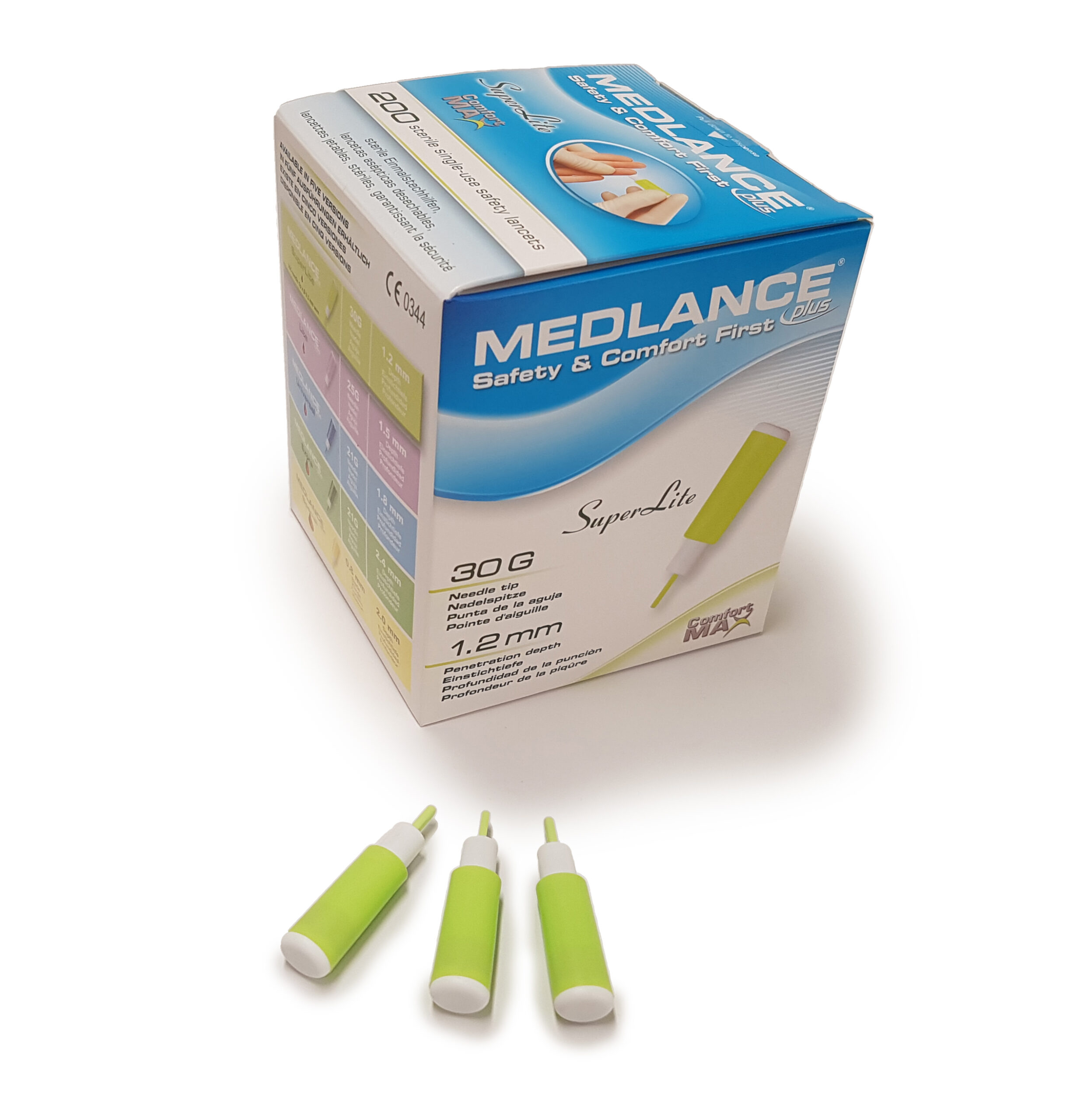 Medlance plus Super Lite -turvalansetti, 30G 1,2 mm, minttu - Mekalasi Oy